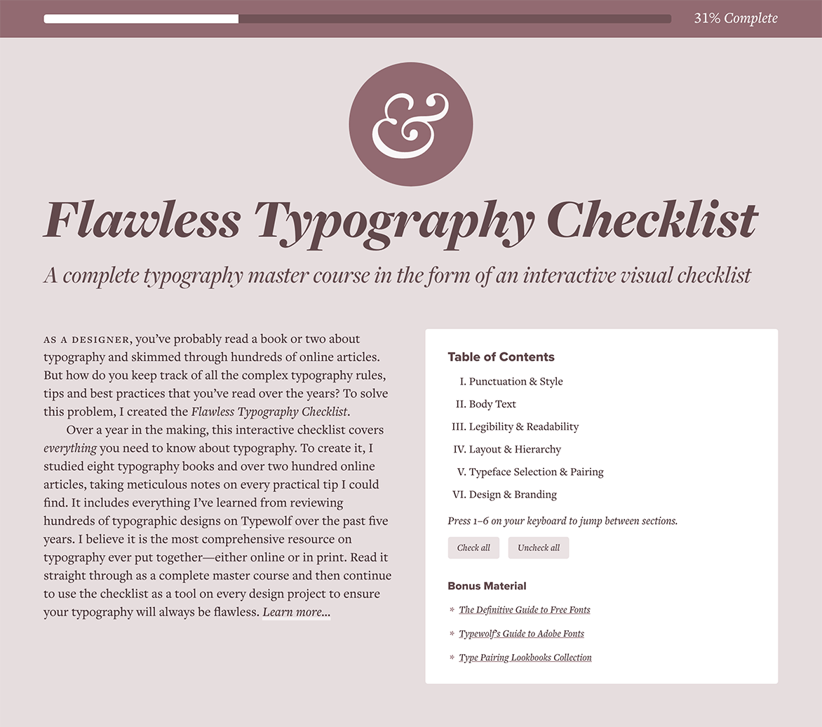 Flawless Typography Checklist · Typewolf